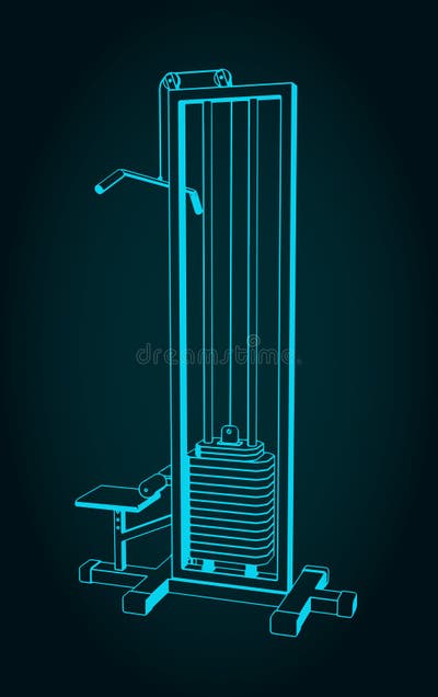 Lat Pulldown Machine Stock Illustrations – 134 Lat Pulldown Machine ...