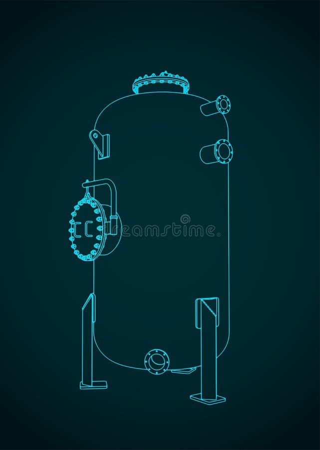 Vertical pressure tank stock vector. Illustration of factory - 246437745