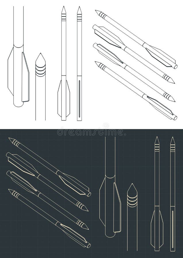 Crossbow bolt blueprints stock vector. Illustration of aiming - 247560800