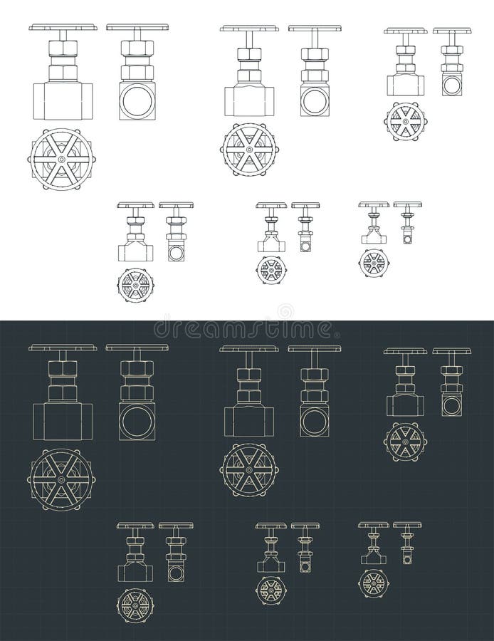 Control Valves with Bypass Isometric Blueprints Stock Vector ...