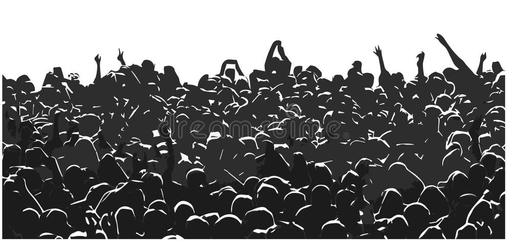 Illustration of Dynamic, Cheering Crowd at Concert, Event Stock Vector ...