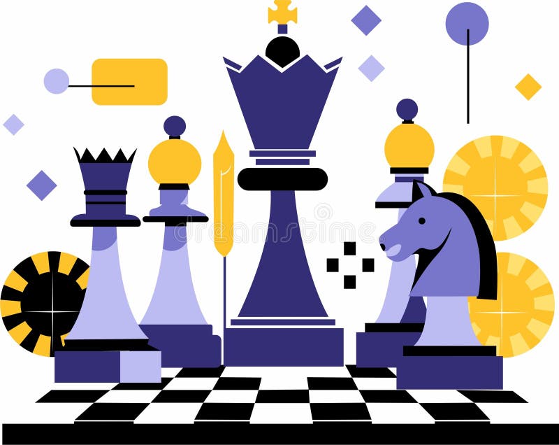 Modern Chess Strategy Abstract Geometric Chess Illustration Stock ...