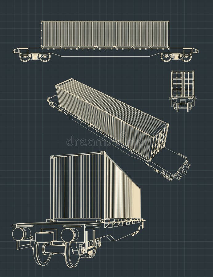 Cargo Train Blueprint Stock Illustrations – 38 Cargo Train Blueprint ...