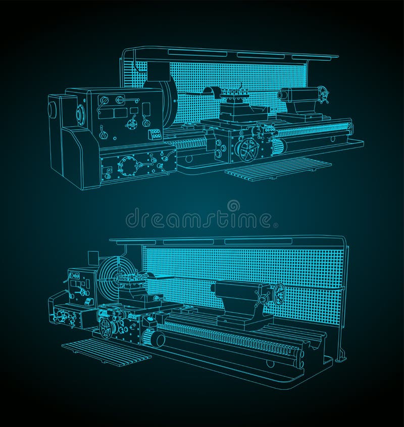 Milling machine stock vector. Illustration of mechanician - 253119207