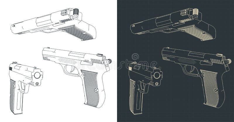 Pistol Blueprints Stock Illustrations – 11 Pistol Blueprints Stock ...