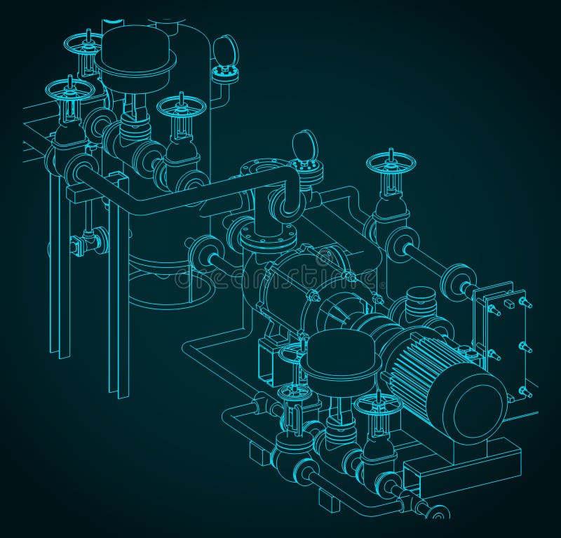 Gas compressor blueprint stock vector. Illustration of power - 357906812