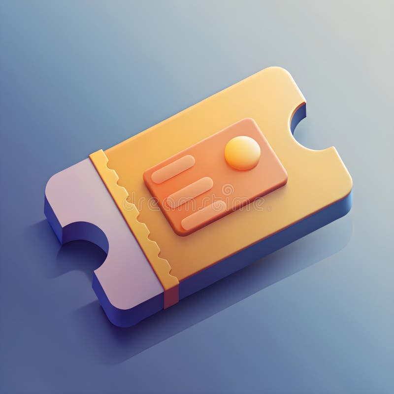 Stylized Vector Illustration of a Gradient Ticket with Emblem Stock ...