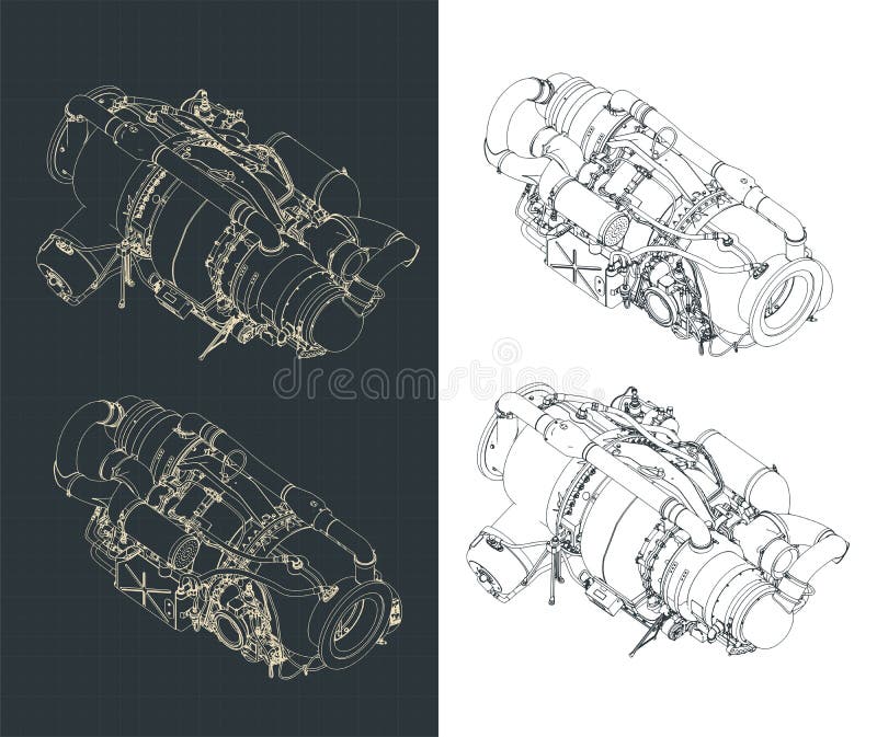 Aircraft Gas Turbine Engine APU Isometric Blueprints Stock Vector ... Aircraft Gas Turbine Engine APU Isometric Blueprints Stock Vector ...