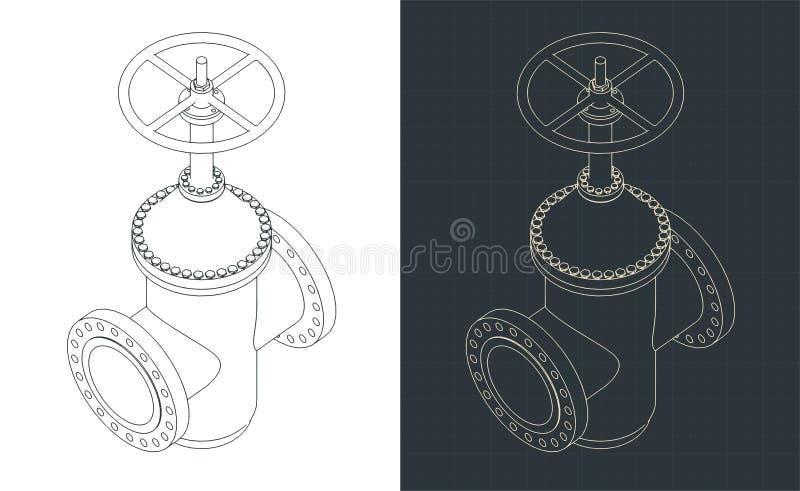 Valve isometric blueprints stock vector. Illustration of sketches ... Valve isometric blueprints stock vector. Illustration of sketches ...