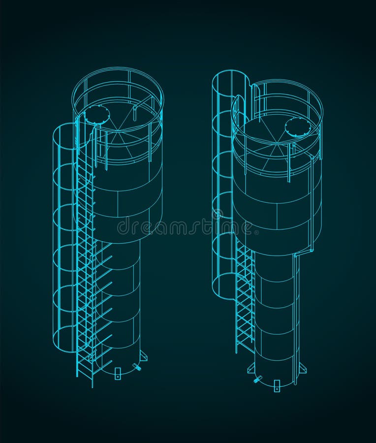 Water tank stock vector. Illustration of drawings, construction - 270406441