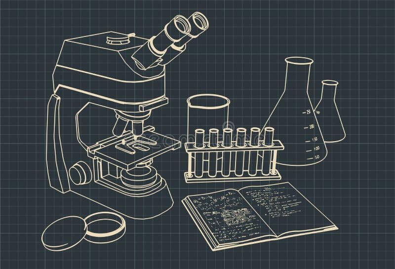 Microscope and Laboratory Equipment Stock Vector - Illustration of ...