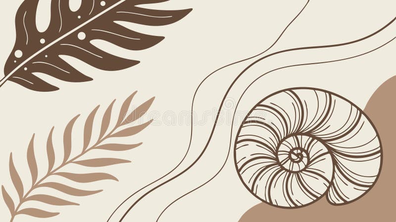 Stylized Nautilus Shell. Ocean Life Decorative Vector Art, Vector ...