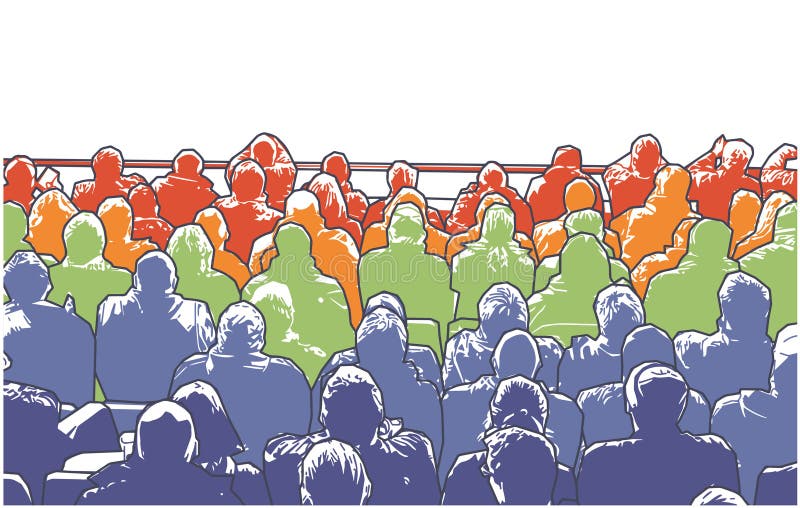 Stylized Vector Illustration of Seated Sports Stadium Audience Stock ...