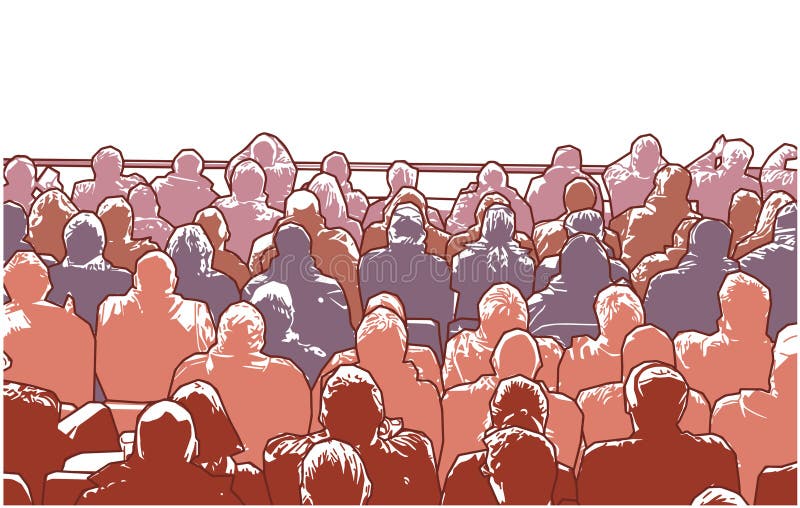 Stylized Vector Illustration of Seated Sports Stadium Audience Stock ...