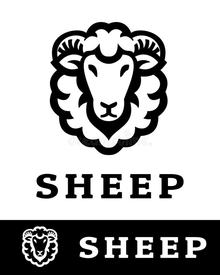 Stylized Vector Illustration of a Sheep Head Logo Stock Vector ...