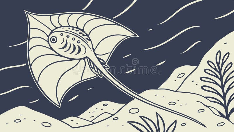 Stingray Silhouette: Abstract Marine Life, Vector Design Generative AI ...