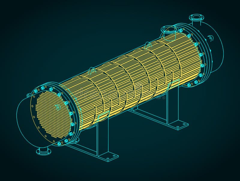 Shell and Tube Heat Exchanger Structure Stock Illustration ...