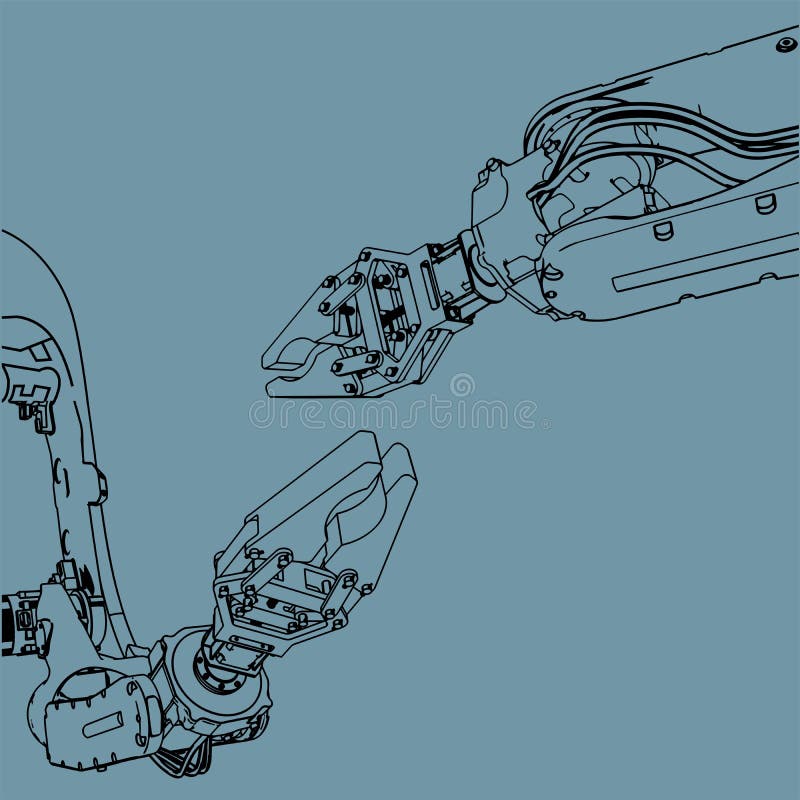 Industrial Robots for Automatic Assembly Stock Vector - Illustration of ...