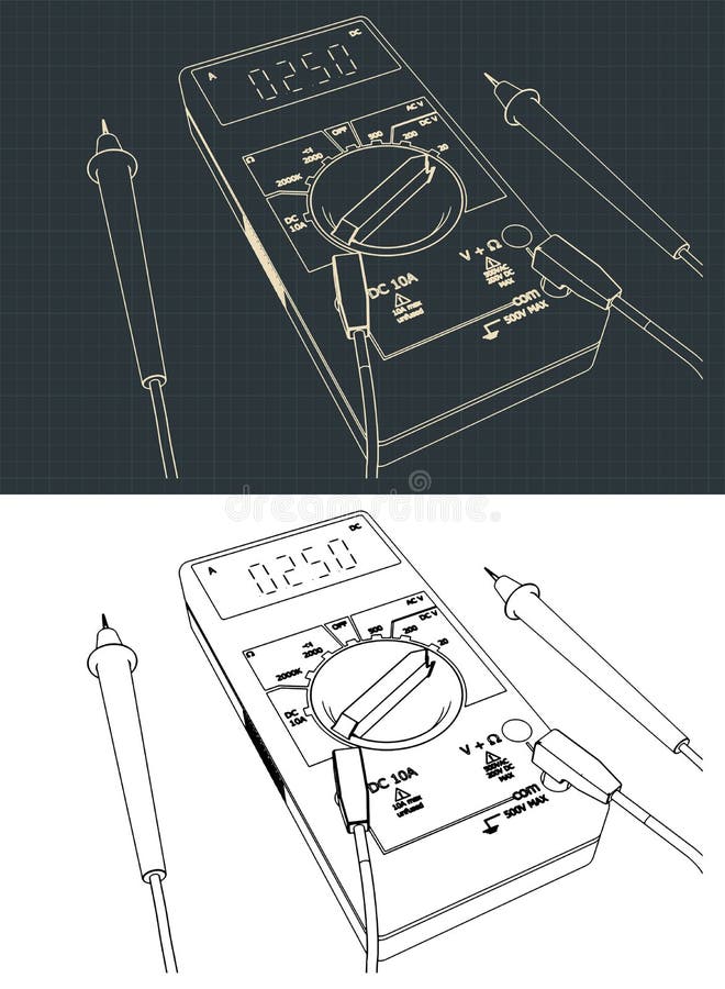 Digital Multimeter Drawings Stock Vector - Illustration of current ...