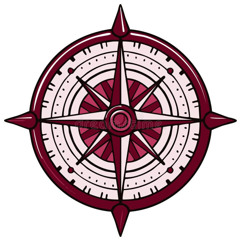 Stylized Vector Illustration of a Traditional Compass Rose for ...