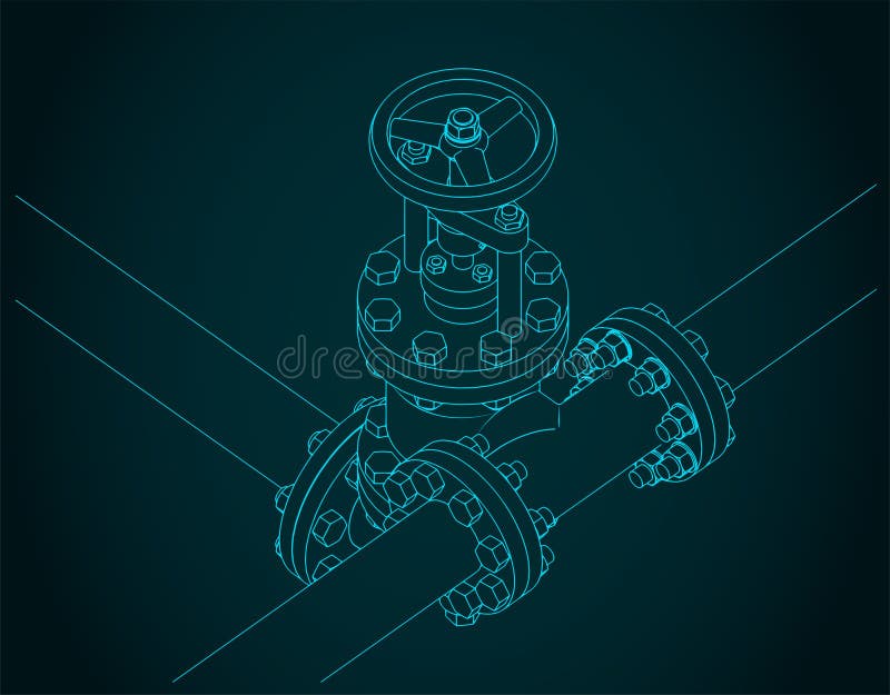 Control Valve with Bypass Isometric Blueprints Stock Vector ... Control Valve with Bypass Isometric Blueprints Stock Vector ...