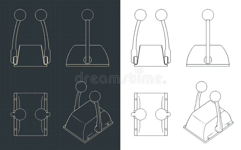 Boat Engine Control Blueprints Stock Vector - Illustration of marine ...