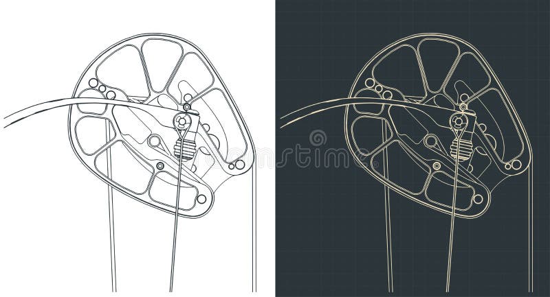 Compound Bow Cam Blueprints Stock Vector - Illustration of aluminum ...