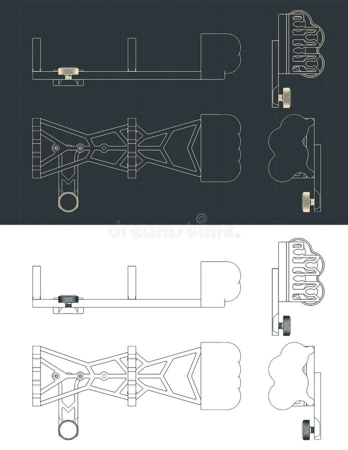 Compound Bow Quiver Blueprints Stock Vector - Illustration of sport ...