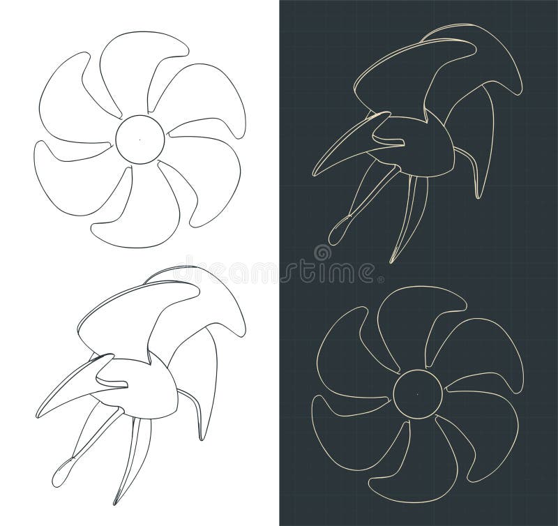 Propeller blueprints stock vector. Illustration of maintenance - 250367444