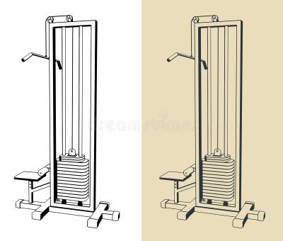 Machine Lat Pulldown Stock Illustrations – 204 Machine Lat Pulldown ...