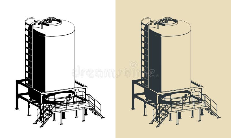 Stainless Steel Storage Industrial Tank Stock Vector - Illustration of ...