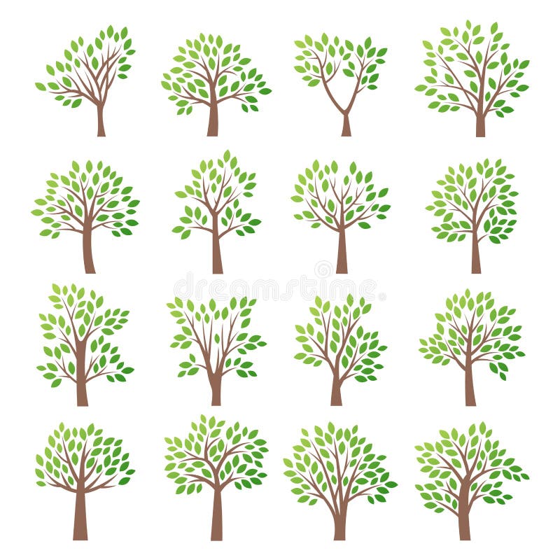 Stylized Vector Tree Logo Icon Stock Vector - Illustration of logo ...