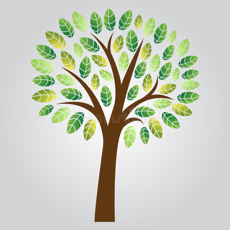 Stylized Vector Tree Illustration Stock Vector - Illustration of green ...