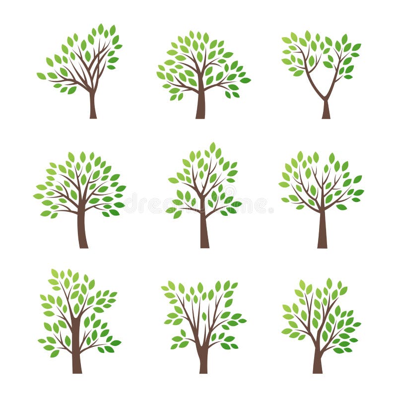 Stylized Vector Tree Logo Icon Stock Vector - Illustration of ...