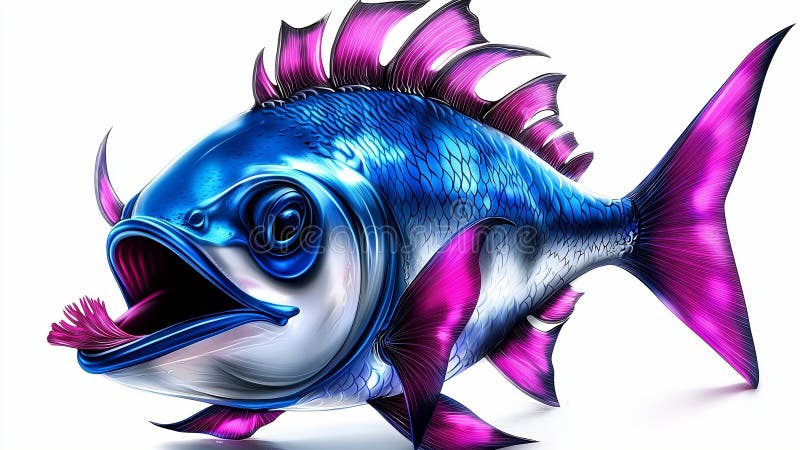 Stylized Vibrant Fish with Unique Textures and Bold Colors Stock ...