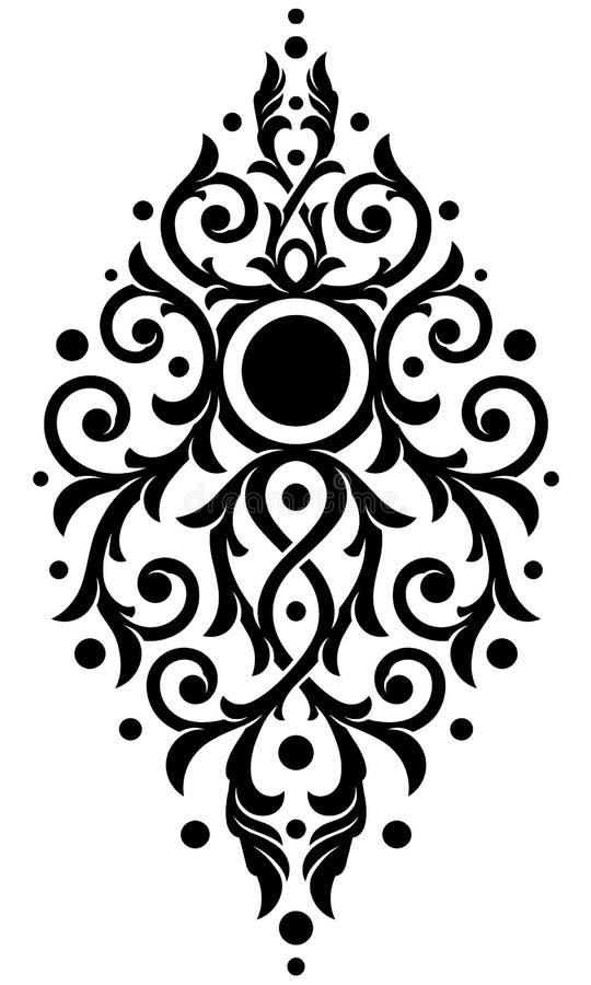 Stylized Victorian Gothic Ornament with Circle Stock Vector ...