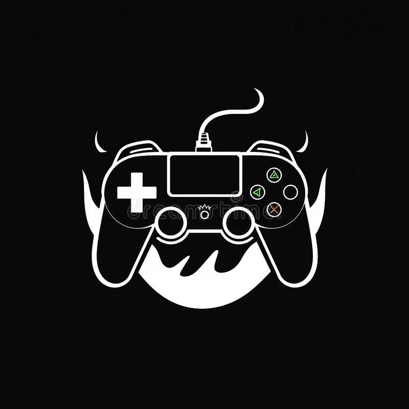 A Stylized Video Game Controller Illustration is Centered on a Black ...