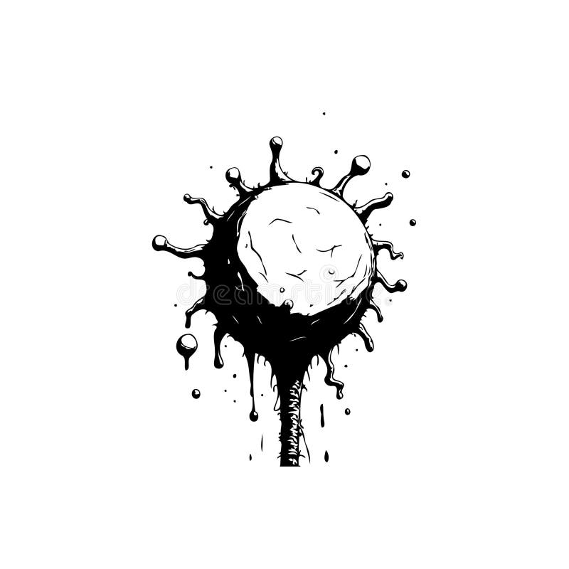 Stylized Virus Representation with Dripping Effect in Black and White ...