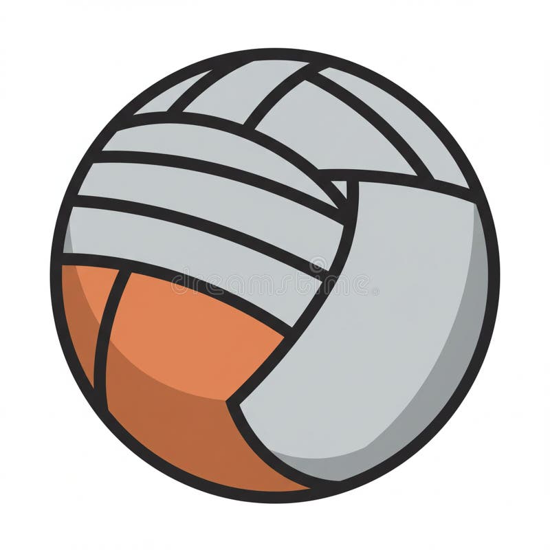 Stylized Volleyball Illustration with a Simplified Design. the Ball ...