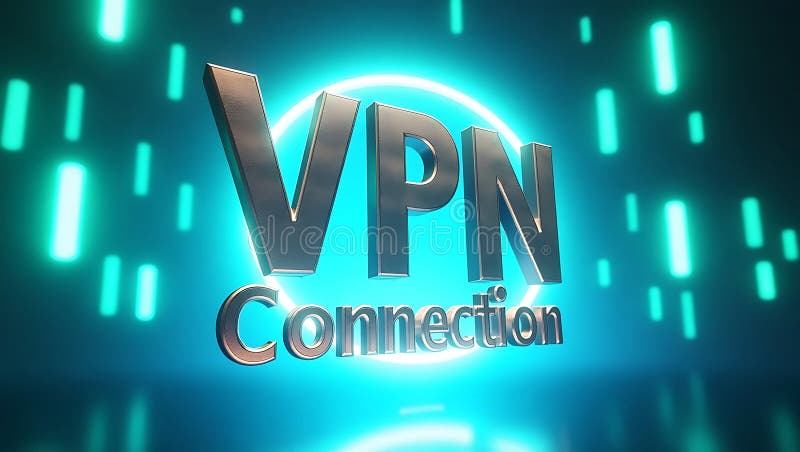 Stylized VPN Connection with Glowing Elements and Modern Typography ...