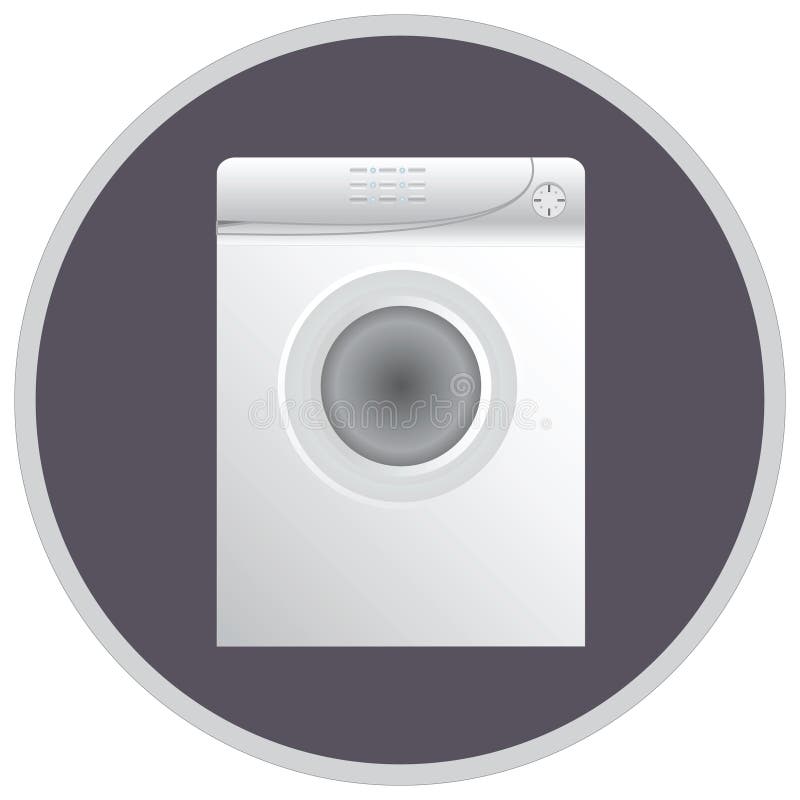 Black Washing Machine Isolated on a White Background. Realistic Vector ...