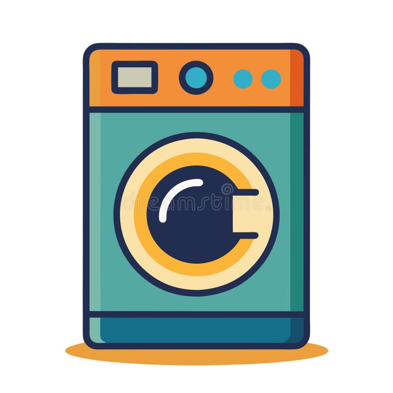 Stylized Washing Machine with a Simplistic Design Stock Illustration ...