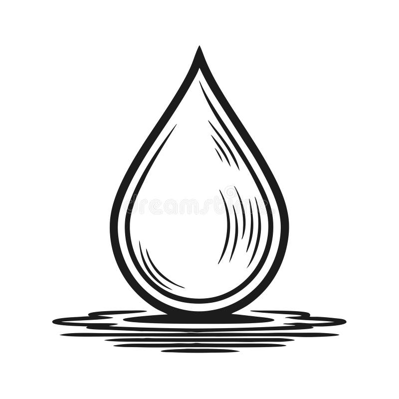 Stylized Water Drop Illustration for Eco-Friendly Designs and Creative ...