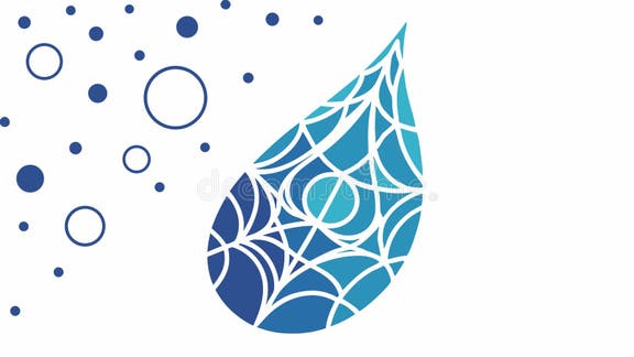 Stylized Water Drop with Network, Digital Fluidity Concept, Vector ...