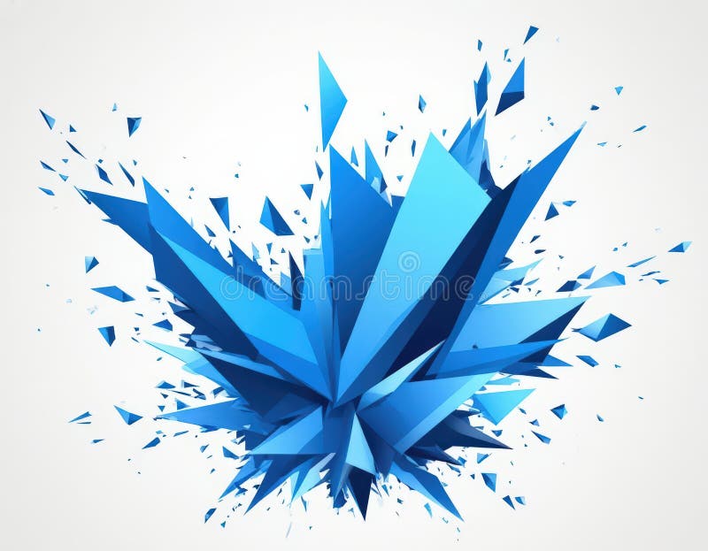 A Stylized Water Splash Built from Angular Triangles. Stock Image ...