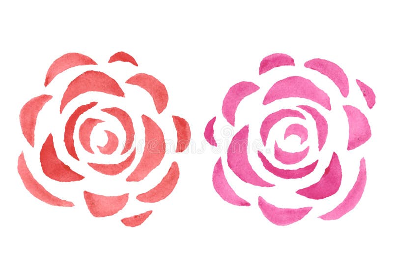 Stylized watercolor roses stock vector. Illustration of bloom - 45227619