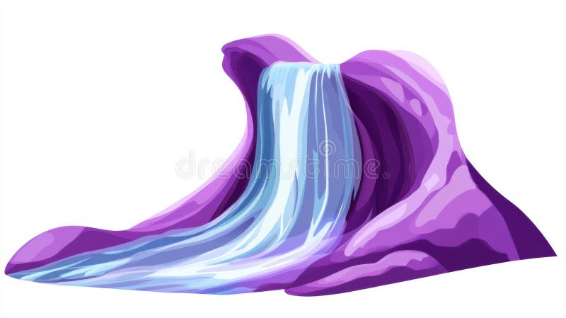Stylized Waterfall Illustration Stock Illustration - Illustration of ...