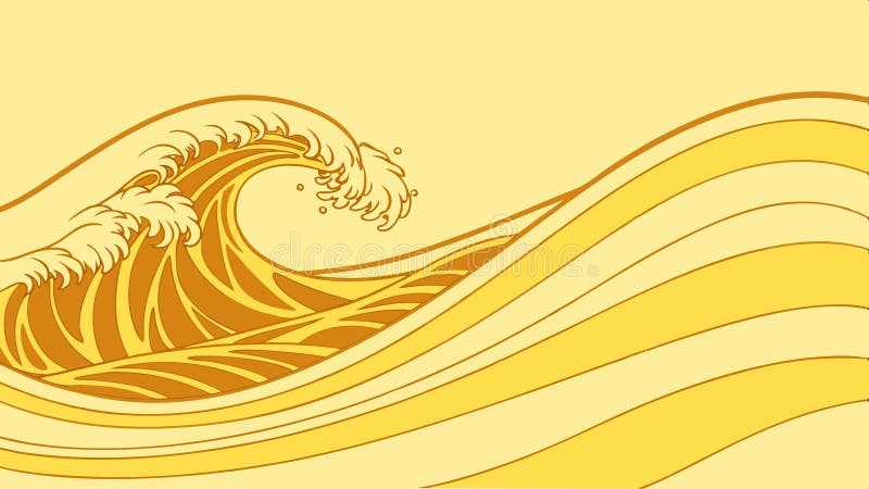 Stylized Wave Illustration, Abstract Sea and Water Art Vector Design ...