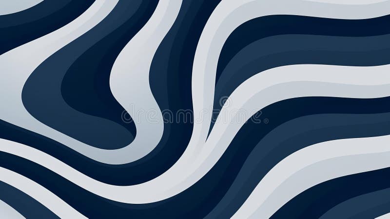 Stylized Wavy Line Pattern in Navy Blue Hues Art Stock Illustration ...