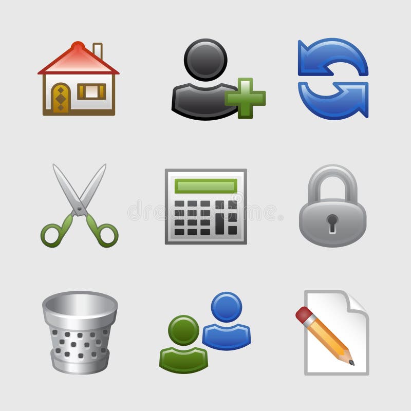 Stylized web icons, set 07 stock vector. Illustration of design - 7695124